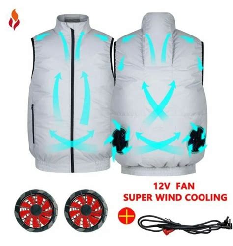 조끼 얼음 쿨링 아이스 쿨 여름 에어컨 선풍기 세트 야외 냉각 작업복 하이킹 민소매 재킷 남성 5v 12v 티몬