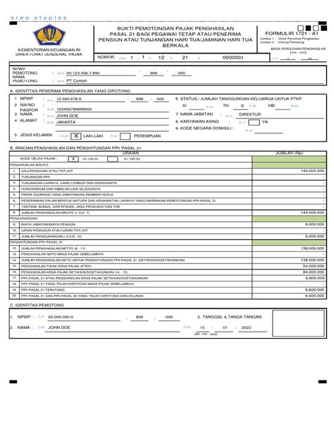 Formulir 1721 A1 Pdf