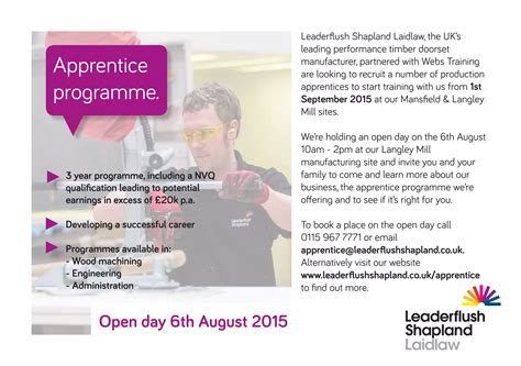 Apprentice Programme Half Page Advert 150715 Pdf