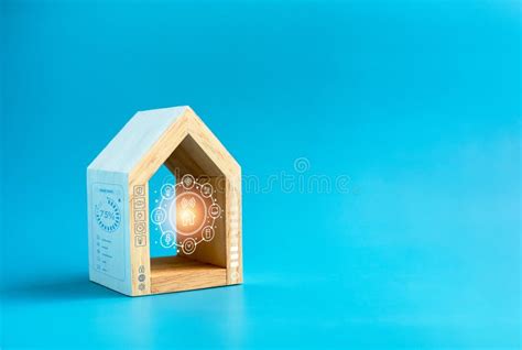 Smart Home Technology Concept Virtual Circular Futuristic Interface