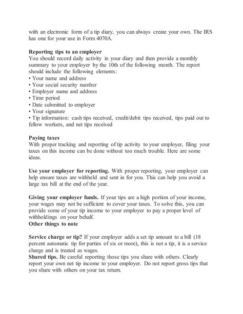 Tips On Tip Reporting Docx