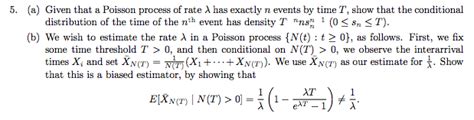 Given That A Poisson Process Of Rate Lambda Has Chegg Com