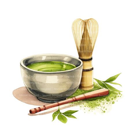 10 Matcha Tea Ceremony Clipart Digital Download Printable Watercolor