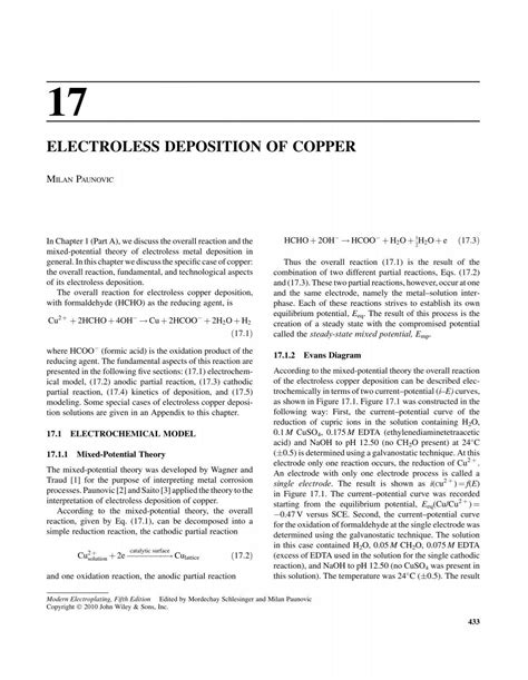 Electroless Deposition Of Copper