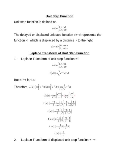Unit Step Function Pdf