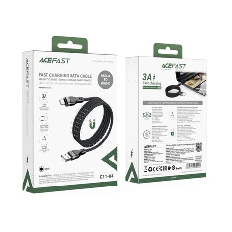 Кабель Acefast C11 04 Usb To Type C 3a 12m Nylon Pvc Zinc