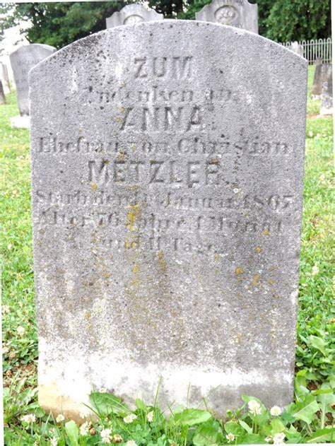 Anna Nancy Annie” Wanner Metzler 1790 1867 Find A Grave Memorial