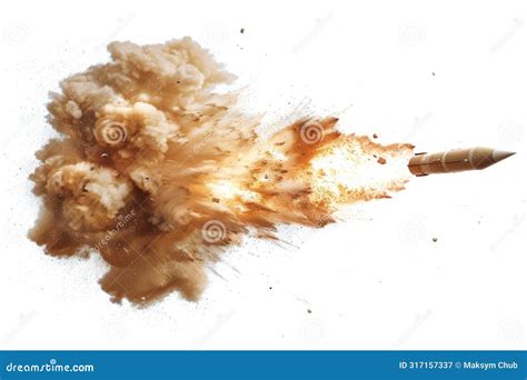 Dynamic Missile Rocket Launch With Intense Fiery Exhaust Trail Showcasing Raw Power And