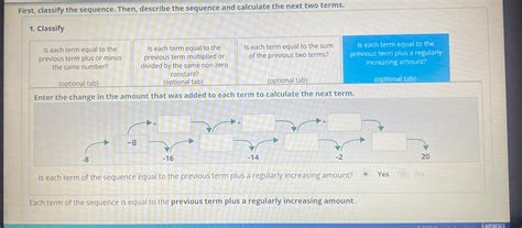 Solved First Classify The Sequence Then Describe The