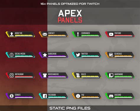 Animated Apex Twitch Overlay Package For Apex Streamers Webcam Screens Panels Alerts