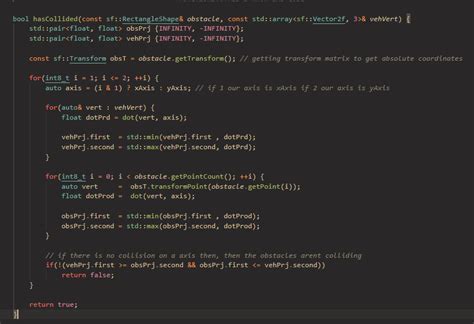 Why Doesnt This Sat Collision Work R Sfml