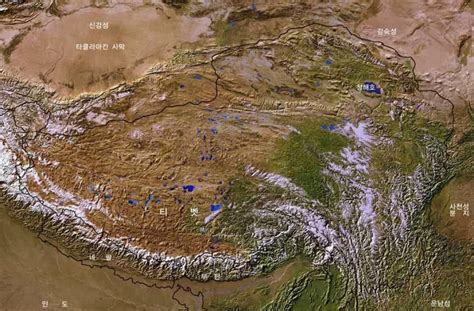 Map Of Tibetan Plateaux Satellite Image Overview 01A By The China