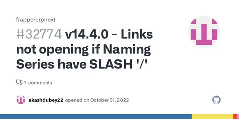 V1440 Links Not Opening If Naming Series Have Slash · Issue