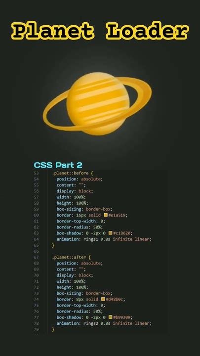Planet Loader Planet Loading Animation Using Html And Css Loader