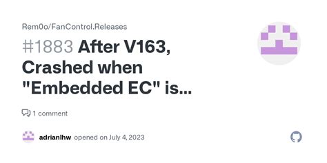 After V163 Crashed When Embedded Ec Is Ticked · Issue 1883 · Rem0ofancontrolreleases · Github