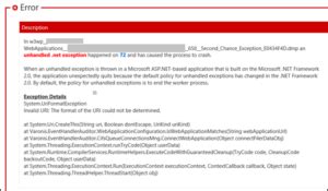Invalid URI The Format Of The URI Could Not Be Determined System UriFormatException