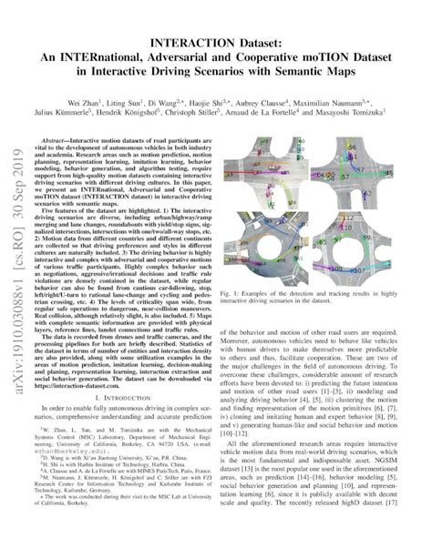 Pdf Interaction Dataset An International Adversarial And