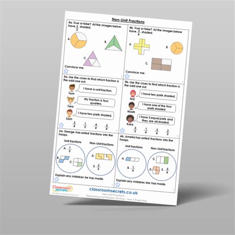year 2 non unit fractions reasoning and problem solving resource