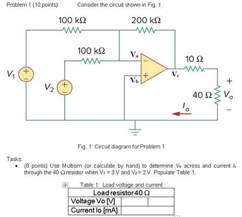 solved fig 1 circuit diagram for problem 1 tasks 8