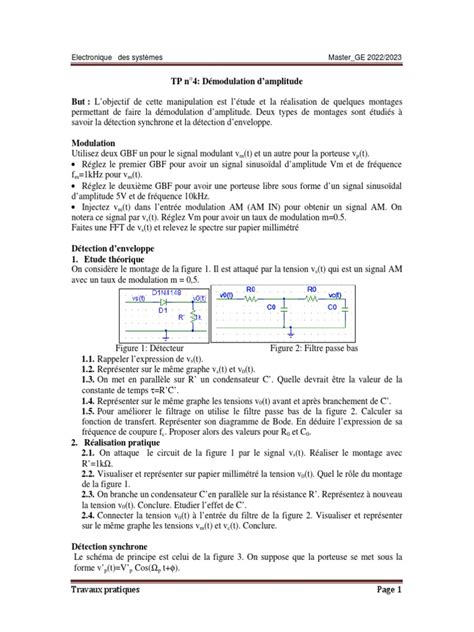 tp4 am demod descargar gratis pdf modulation télécommunications