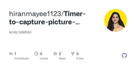 github hiranmayee1123 timer to capture picture using opencv array