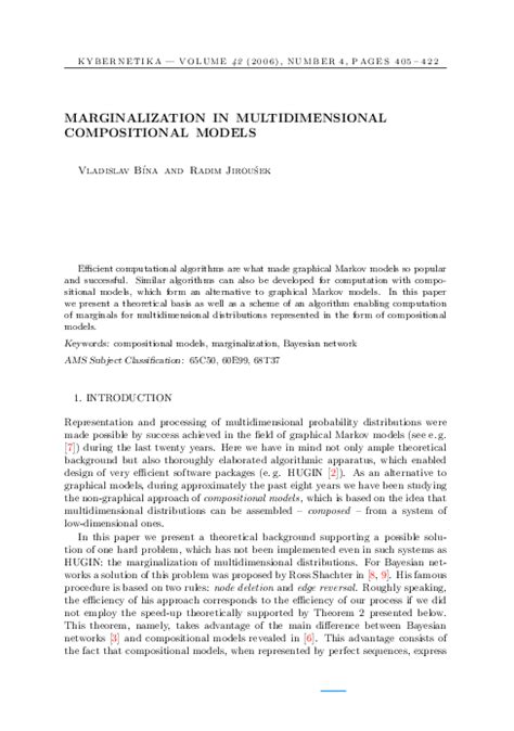 Pdf Marginalization In Multidimensional Compositional Models