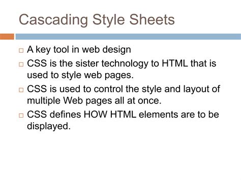 Introduction To Css Pptx Web Design And Html Internet