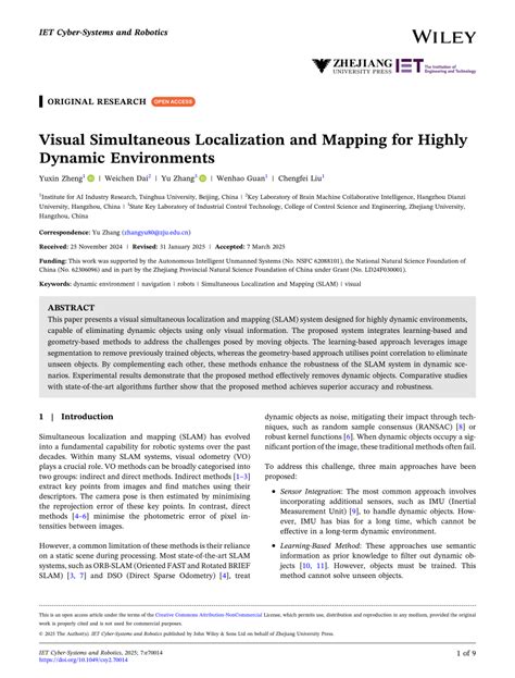 Pdf Visual Simultaneous Localization And Mapping For Highly Dynamic