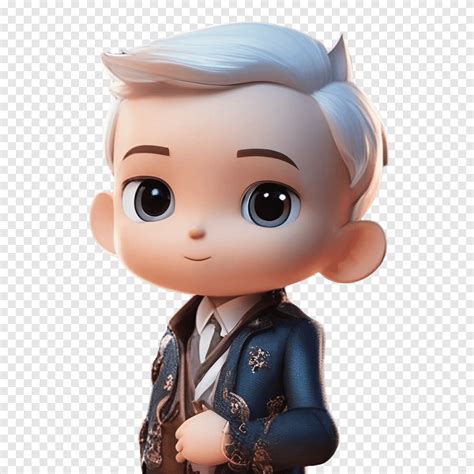 남자 아이 늙은 흰 머리카락 만화 3d 모델 애니메이션 귀여운 Png Pngegg