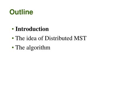 Ppt A Distributed Algorithm For Minimum Weight Spanning Trees