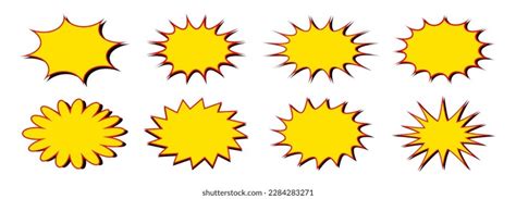 Starburst Pop Art Vector Illustration Set Stock Vector Royalty Free