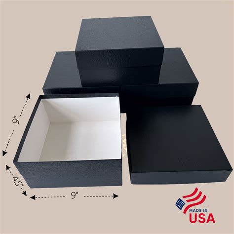 Rigid Set Up Boxes 9 X 9 X 4 12 Onyx Black Embossed 20case