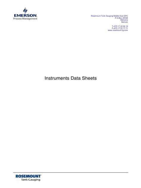 Instrument Data Sheet Compressed Download Free Pdf Electrical Connector Transmitter