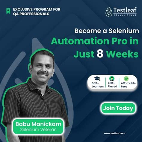 Testleaf Software Solutions Private Limited On Linkedin Testleaf Learnwithtestleaf Selenium