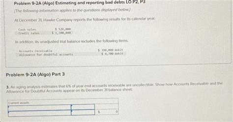 solved problem 9 2a algo estimating and reporting bad