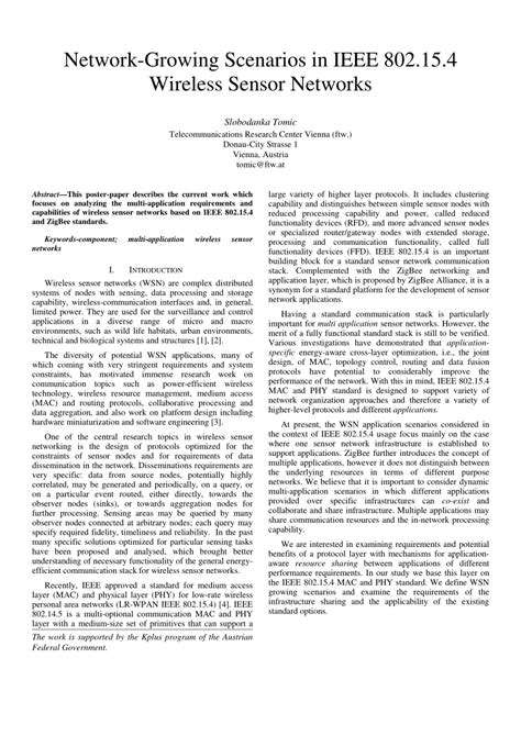Pdf Network Growing Scenarios In Ieee 802154 Wireless Sensor Networks