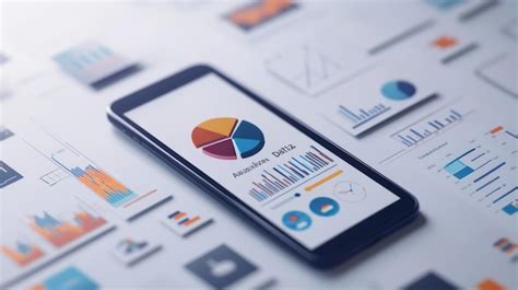 a smartphone displaying business charts and graphs premium ai generated image
