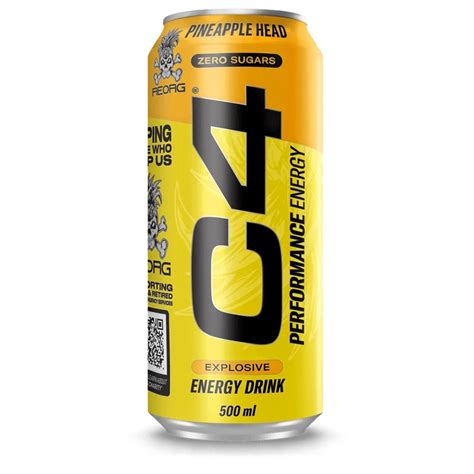 C4 Energy Drink Pineapple Head 50cl Bf 2025 03 29