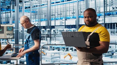 Industry 40 Industrial Plant Engineer Automating Robotic Machines