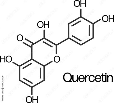 Quercetin Molecular Skeletal Formula Structure Stock Illustration Adobe Stock