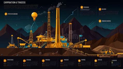 Vector Infographic Of The Mining Process From Exploration To Extraction Stock Illustration