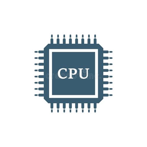 cpu for computer and smartphone icon in flat style processor chipset