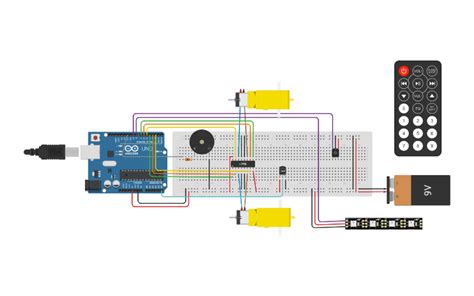 Circuit Design Fire Robot Tinkercad