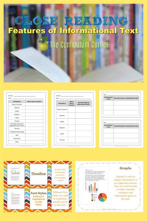 Close Reading Using Text Features The Curriculum Corner 4 5 6