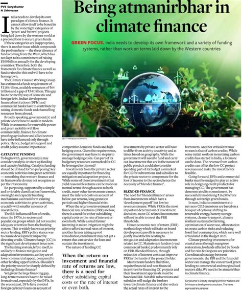Suryakumar P V S On Linkedin Climatefinance Greenfinance