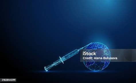 행성 지구에 주사기 건강 관리 질병 의료 예방 접종 및 약학 개념 로우 폴리 스타일 0명에 대한 스톡 벡터 아트 및 기타 이미지 Istock