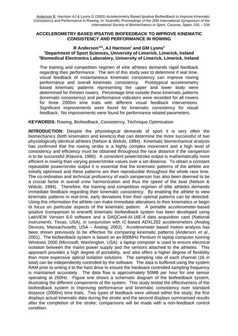 Pdf Accelerometer Based Kinematic Biofeedback To Improve Athletic