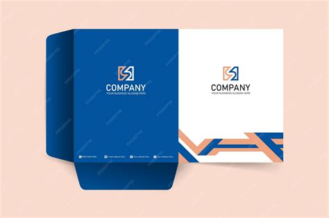 Premium Vector Orange And Blue Color Presentation Folder Design