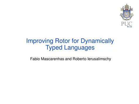 Ppt Improving Rotor For Dynamically Typed Languages Powerpoint