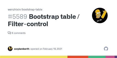 Bootstrap Table Filter Control Issue Wenzhixin Bootstrap Table GitHub